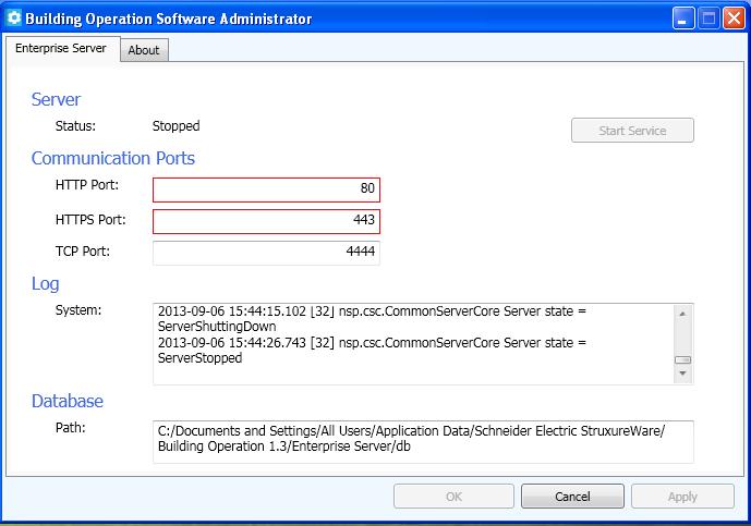 StruxureWare Building Operation Enterprise Server Application Error ...